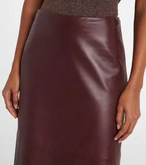 Brunello Cucinelli Leather Maxi Skirt