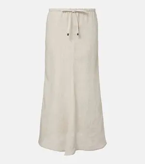 Brunello Cucinelli Monili Linen Maxi Skirt