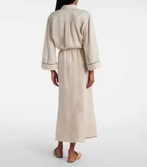 Brunello Cucinelli Monili Linen Maxi Skirt