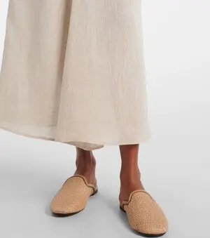 Brunello Cucinelli Monili Linen Maxi Skirt