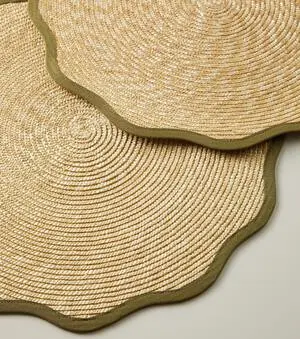 La DoubleJ Cloud Set Of 2 Straw Placemats - Beige