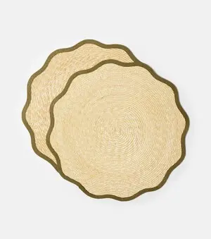 La DoubleJ Cloud Set Of 2 Straw Placemats - Beige