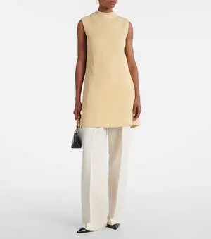 JIL SANDER Oversized Ribbed-knit Wool Vest - White