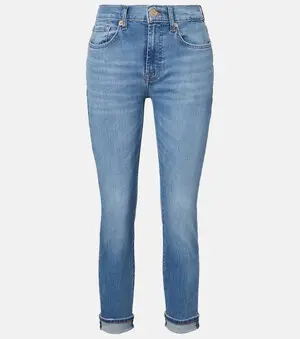7 For All Mankind Mid-rise Slim Jeans - Blue