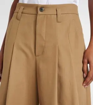 Brunello Cucinelli Monili Cotton Wide-leg Pants - Beige