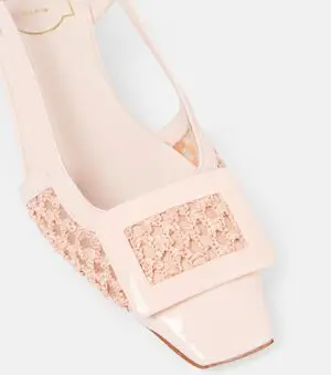 ROGER VIVIER Belle Vivier 45 Crochet Slingback Pumps - Pink