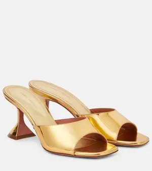 Amina Muaddi Gold Tone Mules Clogs For Women