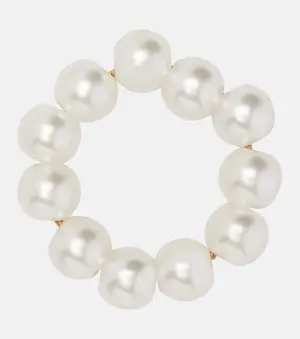 JENNIFER BEHR Henley Faux Pearl Scrunchie - White
