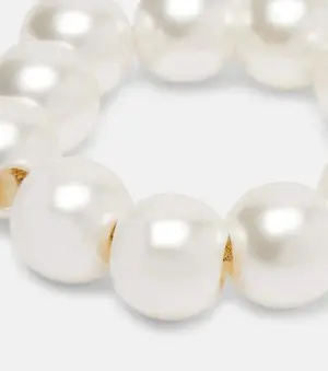 JENNIFER BEHR Henley Faux Pearl Scrunchie - White
