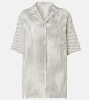 THE ROW Jorge Striped Silk Shirt - White