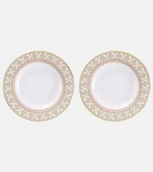 La DoubleJ Odysseus Pistachio Set Of 2 Porcelain Soup Plates - Multicoloured
