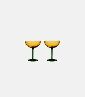 La DoubleJ Set Of 2 Murano Glass Champagne Coupes - Yellow
