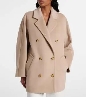 Max Mara Rebus Wool And Cashmere Coat - Beige