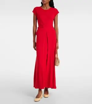 Le Monde Beryl Leather-trimmed Raffia Pumps