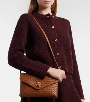 Bottega Veneta Knot Lock Intrecciato Leather Top-handle Bag - Brown