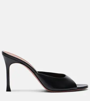 Amina Muaddi Alexa 95 Leather Mules