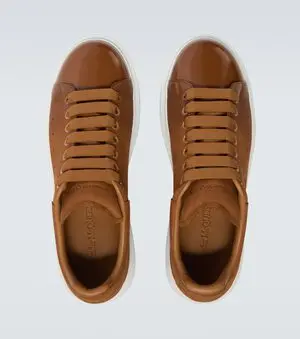 Alexander McQueen Oversized Leather Sneakers - Brown