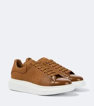 Alexander McQueen Oversized Leather Sneakers - Brown