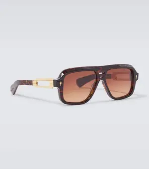 JACQUES MARIE MAGE Fugue Aviator Sunglasses - Brown