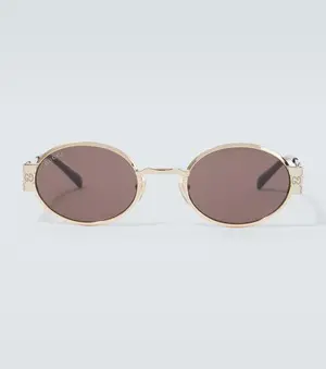 Gucci Gg Oval Sunglasses - Gold
