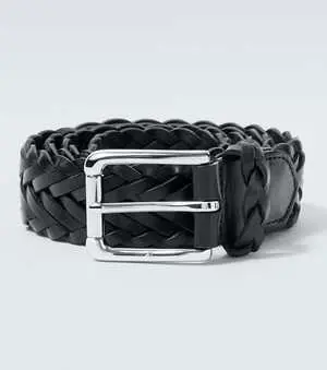 Ralph Lauren Woven Leather Belt - Black