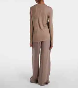 THE ROW Keya Ribbed-knit Top - Beige