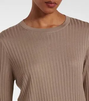 THE ROW Keya Ribbed-knit Top - Beige