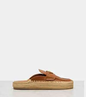 Prada Leather Espadrille Mules