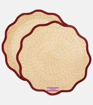 La DoubleJ Set Of 2 Straw Placemats - Beige