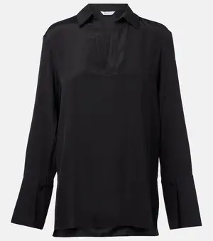 Max Mara Dover Silk-blend Cady Blouse - Black