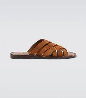 Brunello Cucinelli Woven Suede Sandals