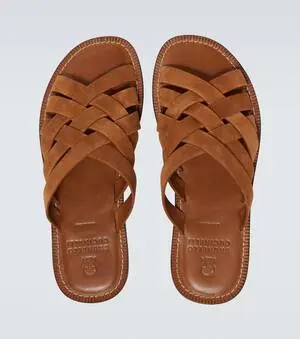 Brunello Cucinelli Woven Suede Sandals