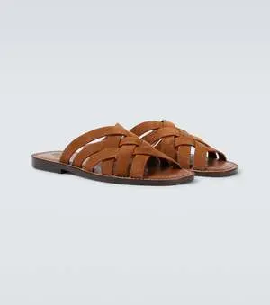 Brunello Cucinelli Woven Suede Sandals