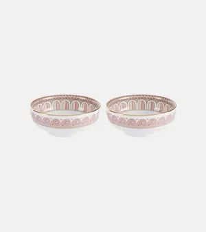 La DoubleJ Set Of 2 Porcelain Snack Bowls - Multicoloured