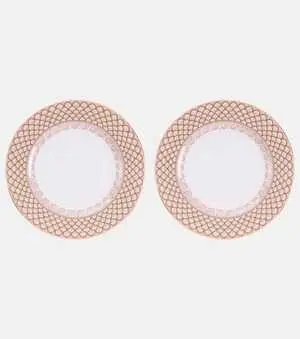 La DoubleJ Odysseus Dusty Pink Set Of 2 Dinner Plates - Multicoloured
