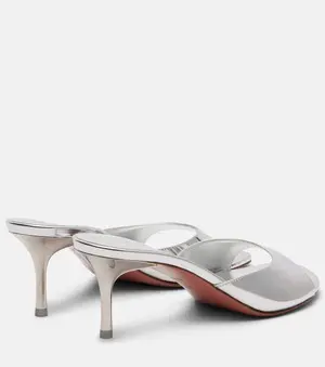 Amina Muaddi Jeanne 60 Mirrored Leather Mules