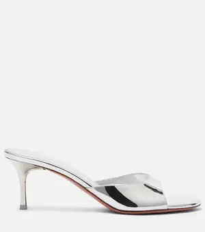 Amina Muaddi Jeanne 60 Mirrored Leather Mules