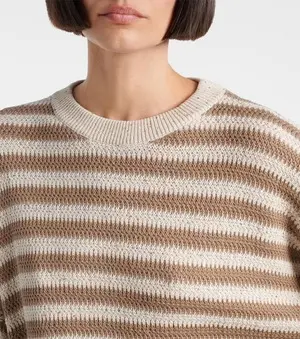 Brunello Cucinelli Striped Cotton-blend Sweater