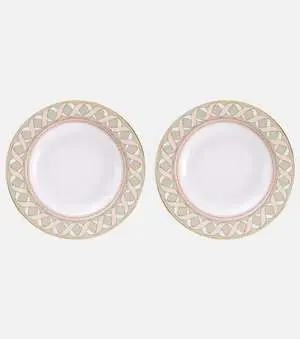 La DoubleJ Odysseus Pistachio Set Of 2 Porcelain Soup Plates - Multicoloured