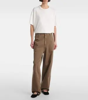 THE ROW Sharka Wide-leg Cotton Gabardine Pants - Brown