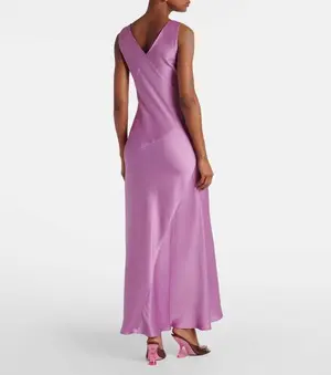 Max Mara Pilly Paneled Satin Slip Dress