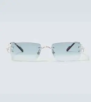 Cartier Signature C De Rectangular Sunglasses - Silver