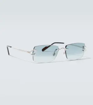 Cartier Signature C De Rectangular Sunglasses - Silver