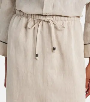 Brunello Cucinelli Monili Linen Maxi Skirt