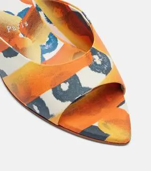 CHRISTIAN LOUBOUTIN Miss Z 80 Coated Canvas Mules - Multicoloured