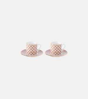 La DoubleJ Impero Set Of 2 Espresso Cups And Saucers - Multicoloured
