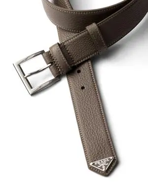 Prada Leather Belt - Grey
