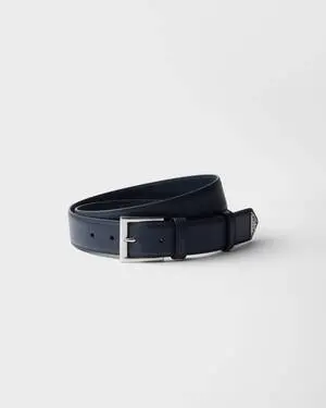 Prada Saffiano Leather Belt Baltic Blue