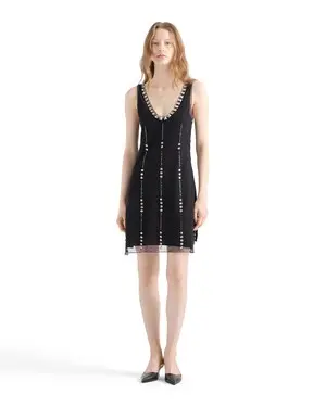 Prada Embroidered Tulle Mini-dress