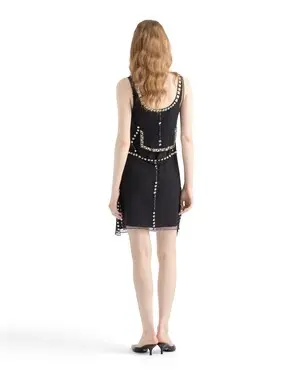 Prada Embroidered Tulle Mini-dress